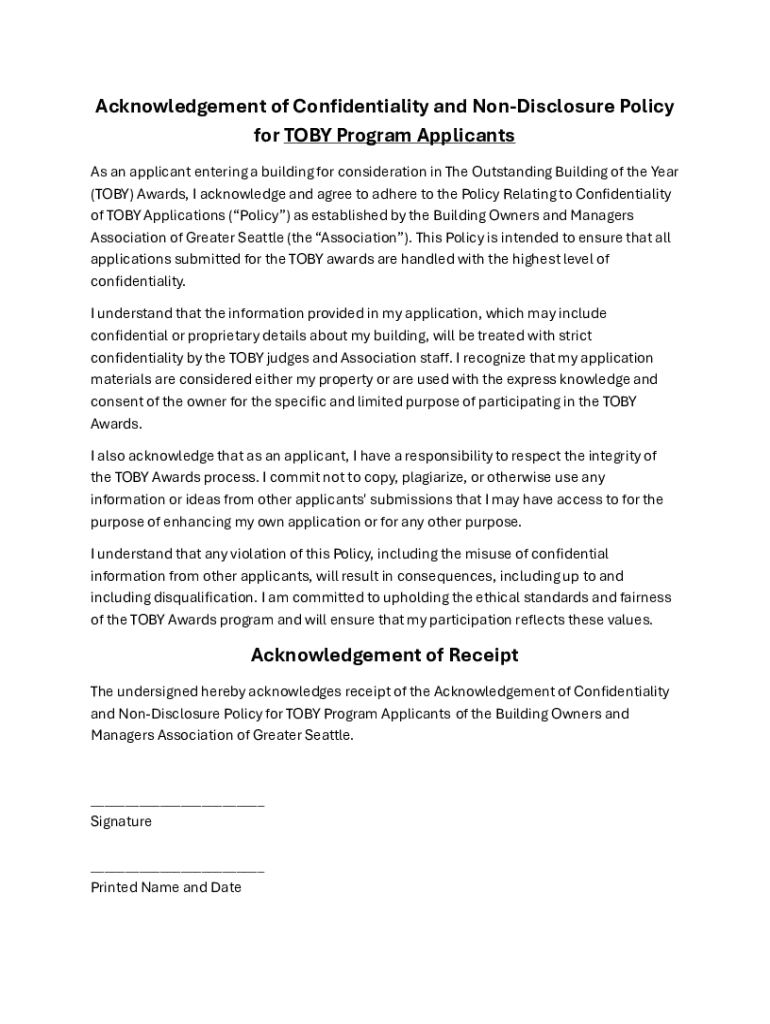 Fillable Online Acknowledgement of Condentiality and Non-Disclosure ...