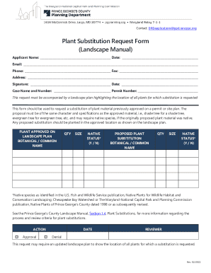 Fillable Online Plant Substitution Request Form (landscape Manual) Fax ...