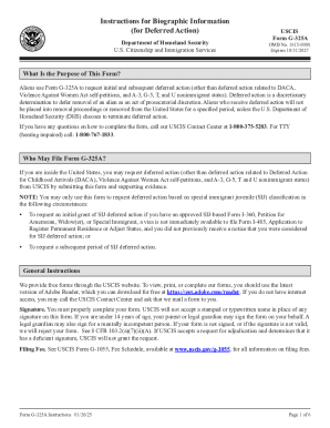 Fillable Online Instructions for Biographic Information (for Deferred ...