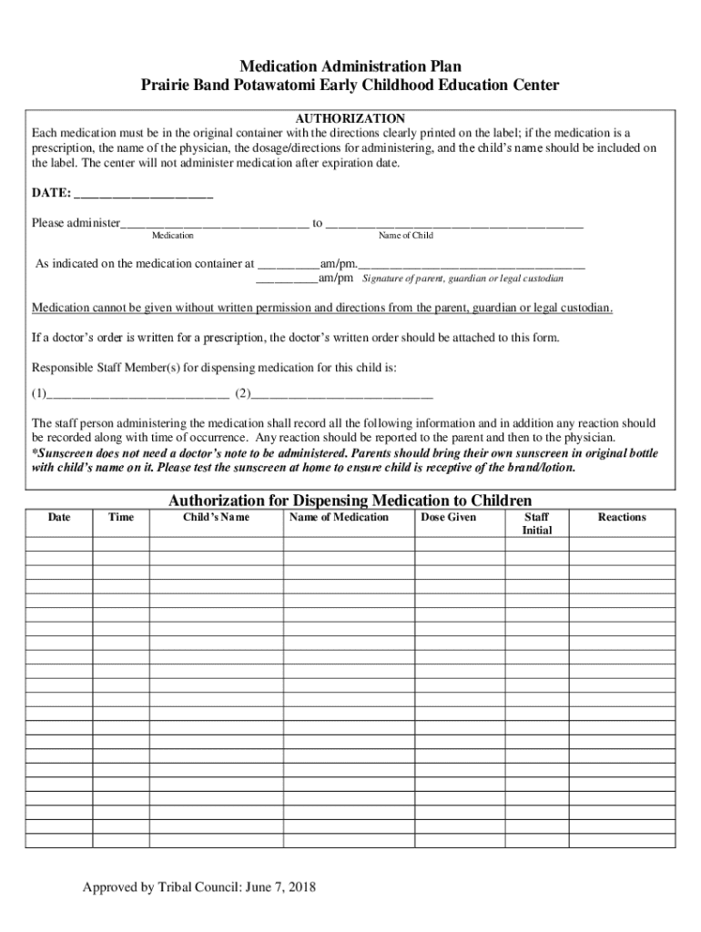 Fillable Online Authorization for Dispensing Medication to Children Fax Email Print - pdfFiller