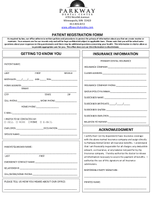 Fillable Online Patient Registration Fax Email Print - pdfFiller