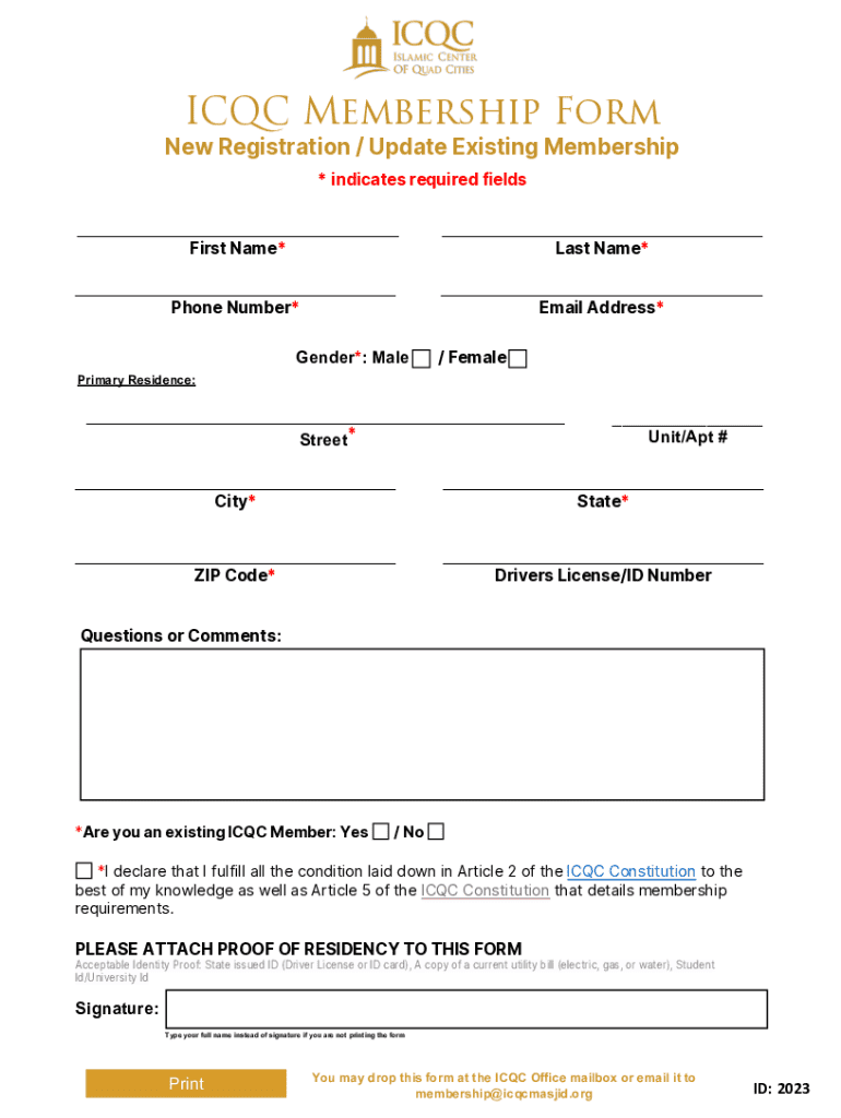 Fillable Online New Registration / Update Existing Membership Fax Email Print - pdfFiller