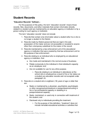 Fillable Online Student Records Policy Overview Fax Email Print - pdfFiller