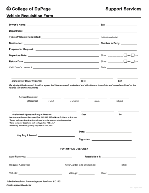 Fillable Online Vehicle Requisition Form Fax Email Print - pdfFiller
