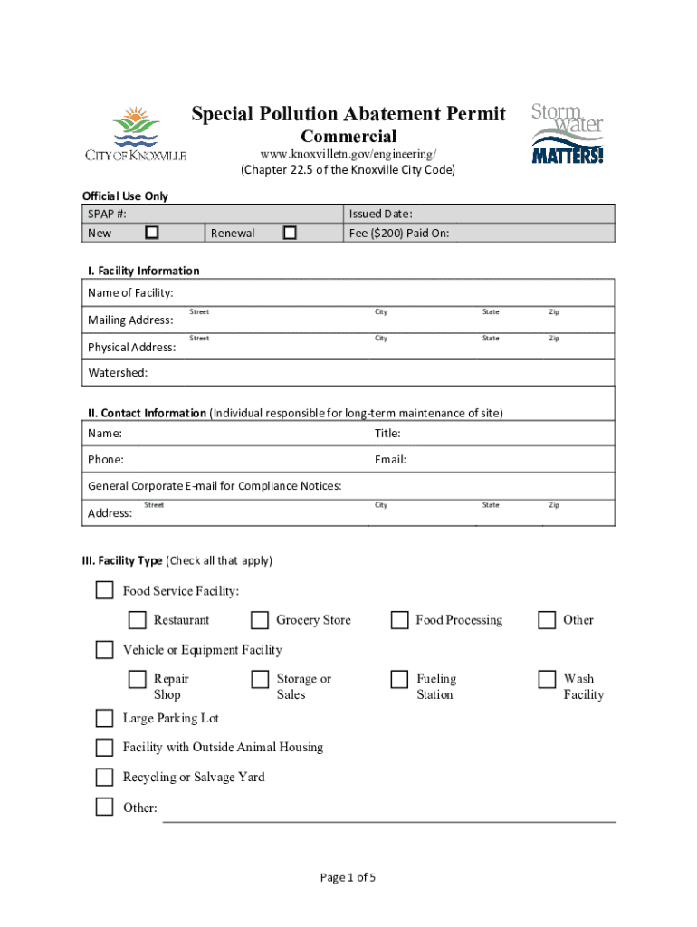 Fillable Online Special Pollution Abatement Permit Fax Email Print ...