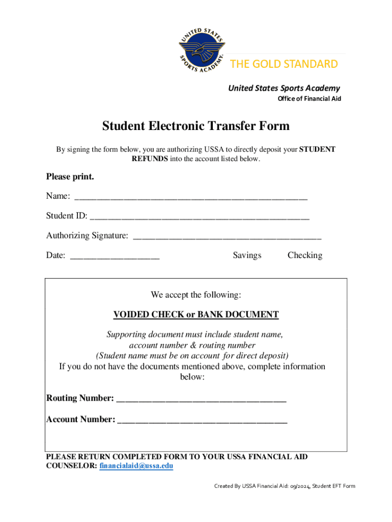 Fillable Online Student Electronic Transfer Form Fax Email Print ...