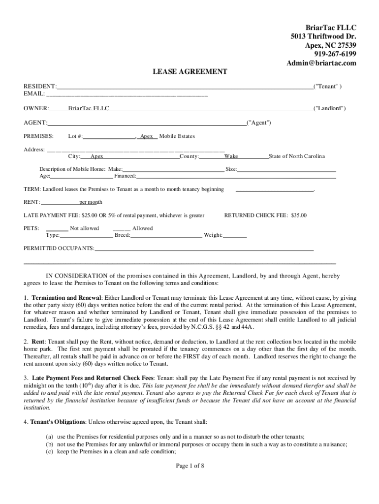 Fillable Online Lease Agreement Fax Email Print - pdfFiller