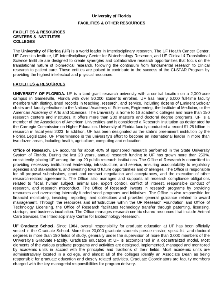 FACILITIES & RESOURCES Doc Template | pdfFiller