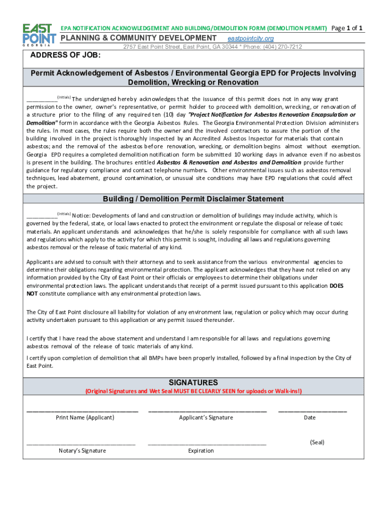 Fillable Online Demolition Permit Fax Email Print - pdfFiller