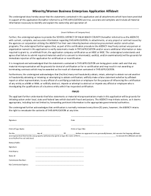 Fillable Online Minority/women Business Enterprises Application ...