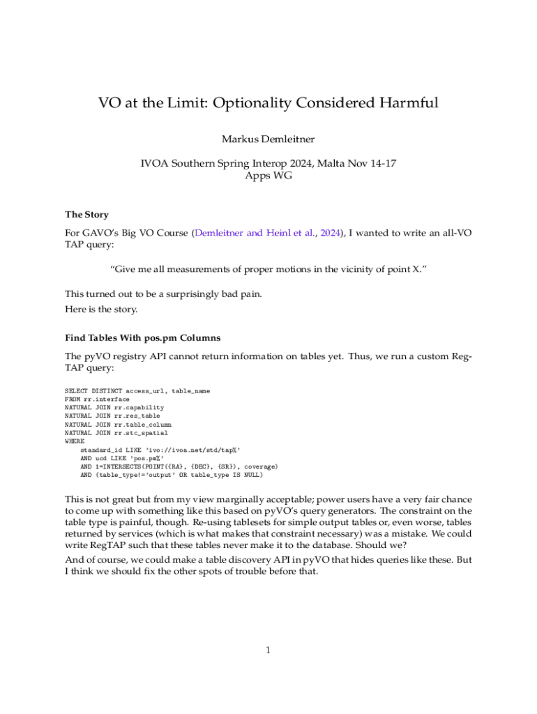 Fillable Online VO at the Limit: Optionality Considered Harmful Fax Email Print - pdfFiller