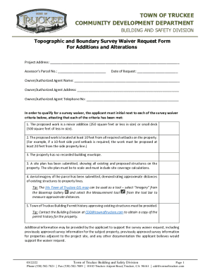Fillable Online Topographic and Boundary Survey Waiver Request Form for ...