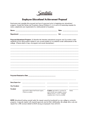 Fillable Online Employee Educational Achievement Proposal Fax Email Print - pdfFiller