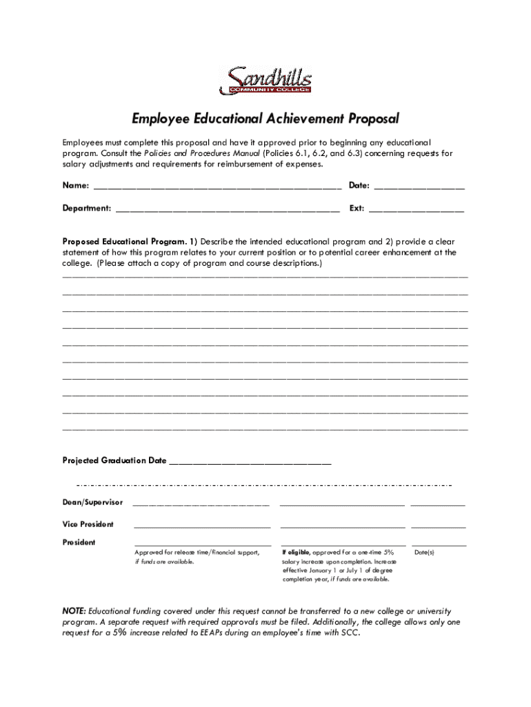 Fillable Online Employee Educational Achievement Proposal Fax Email Print - pdfFiller