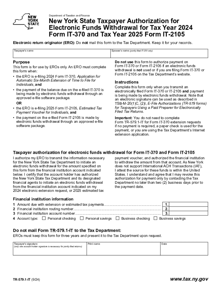 Fillable Online New York State Taxpayer Authorization for Electronic ...