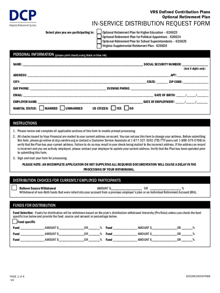 Fillable Online Vrs Defined Contribution Plans - Optional Retirement ...