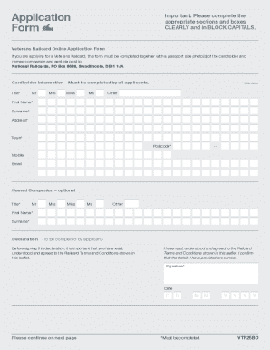 Fillable Online Veterans Railcard Application Fax Email Print - pdfFiller