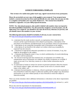 Consent Model/template Doc Template | pdfFiller