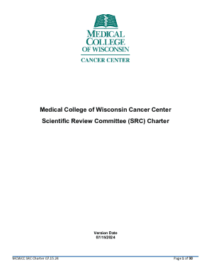 Fillable Online Medical College of Wisconsin Cancer Center Scientific ...