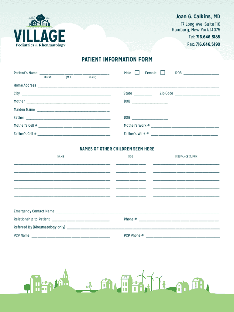 Fillable Online Patient Information Form Fax Email Print - pdfFiller