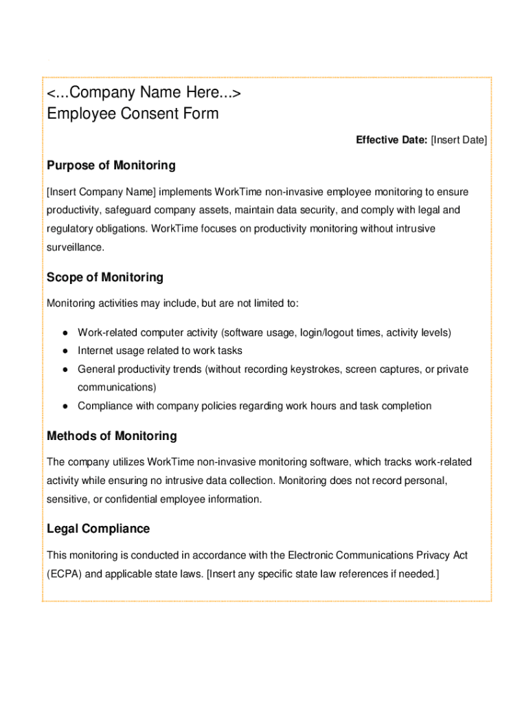 Fillable Online Employee Consent Form Fax Email Print - pdfFiller