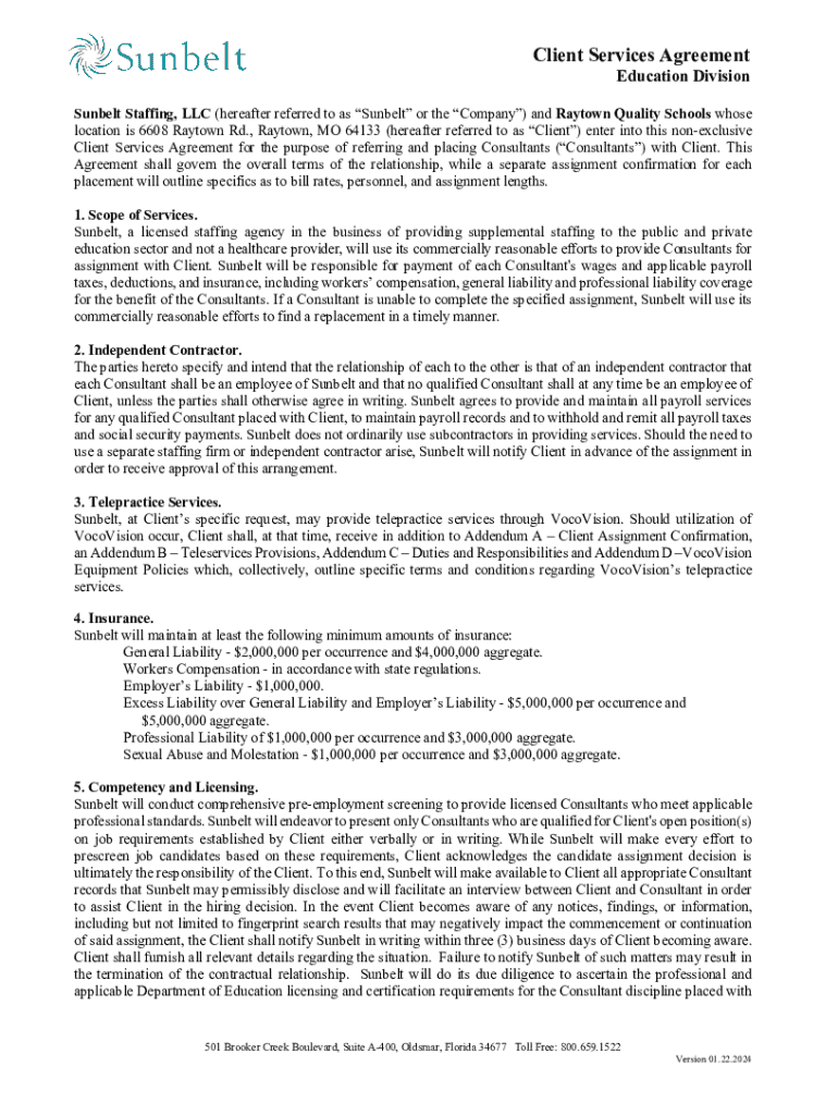 Fillable Online Client Services Agreement Fax Email Print - pdfFiller