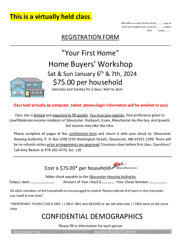 Fillable Online "your First Home" Home Buyers' Workshop Fax Email Print - pdfFiller