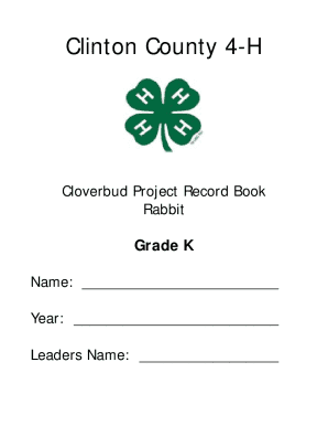 Fillable Online Cloverbud Project Record Book Fax Email Print - pdfFiller