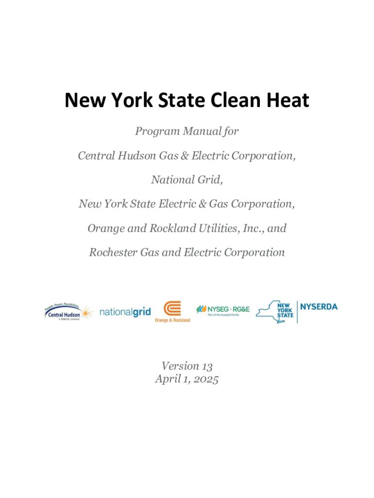 Fillable Online New York State Clean Heat Program Manual Fax Email ...