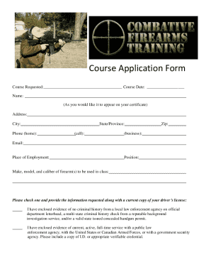 Fillable Online Course Application Form Fax Email Print - pdfFiller