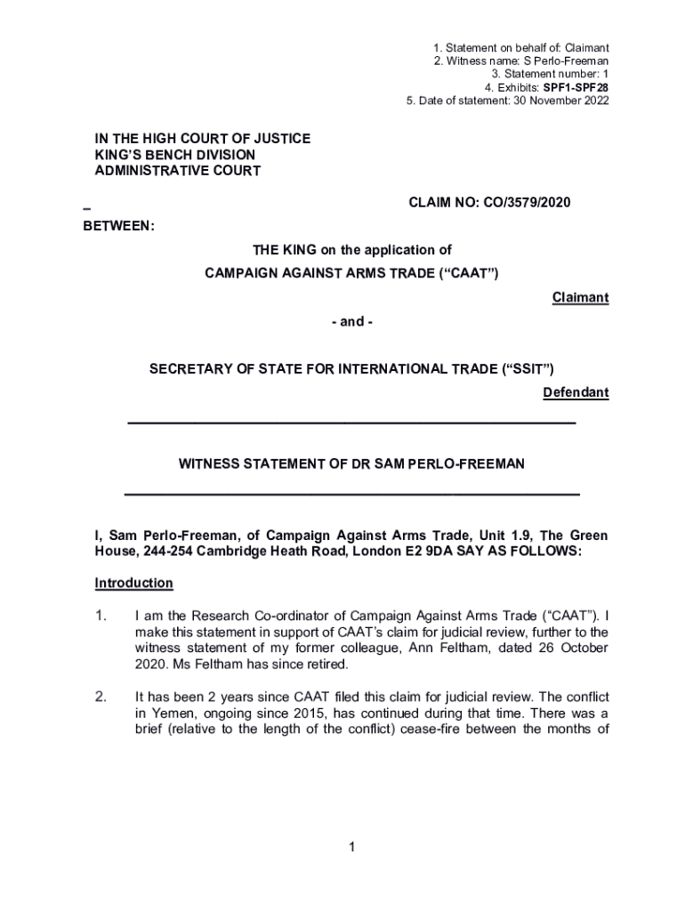 Fillable Online Statement on behalf of: Claimant Fax Email Print ...