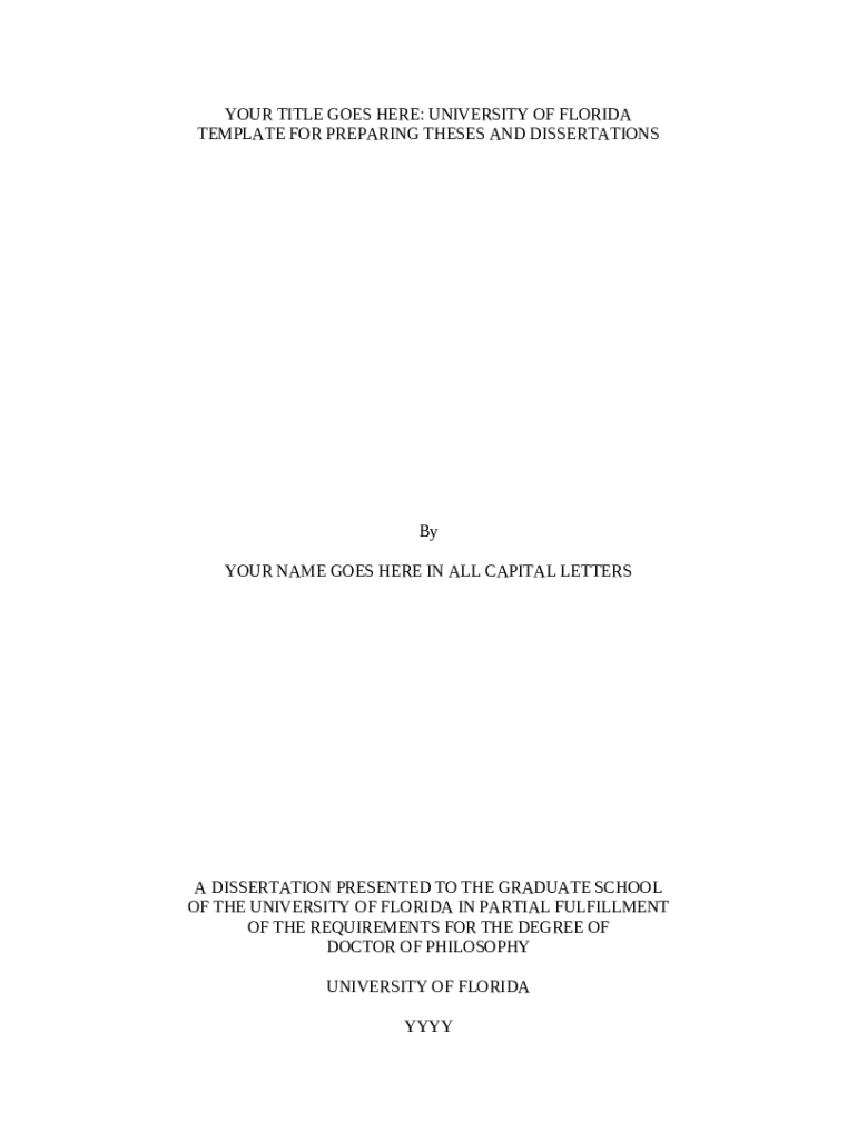 TEMPLATE FOR PREPARING THESES AND DISSERTATIONS Doc Template | pdfFiller