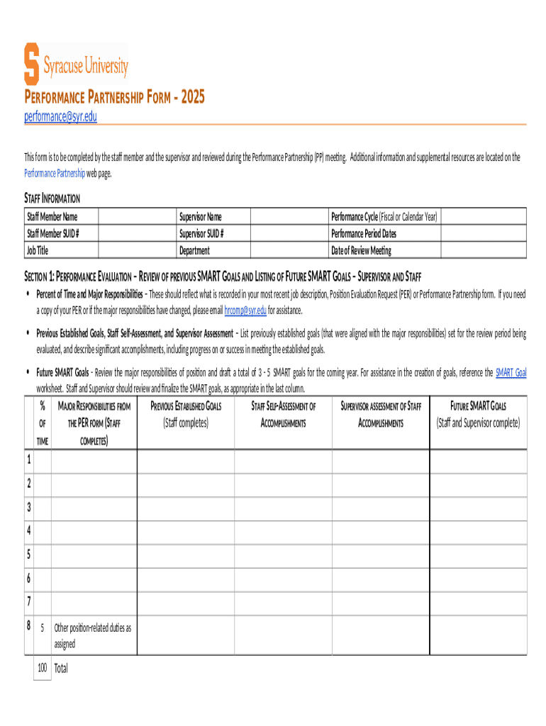 Perance Partnership Doc Template | pdfFiller