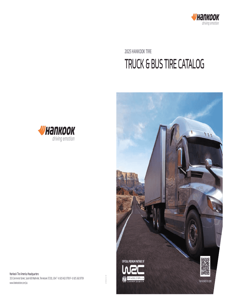 Fillable Online Hankook Tire Truck & Bus Tire Catalog 2025 Fax Email Print - pdfFiller