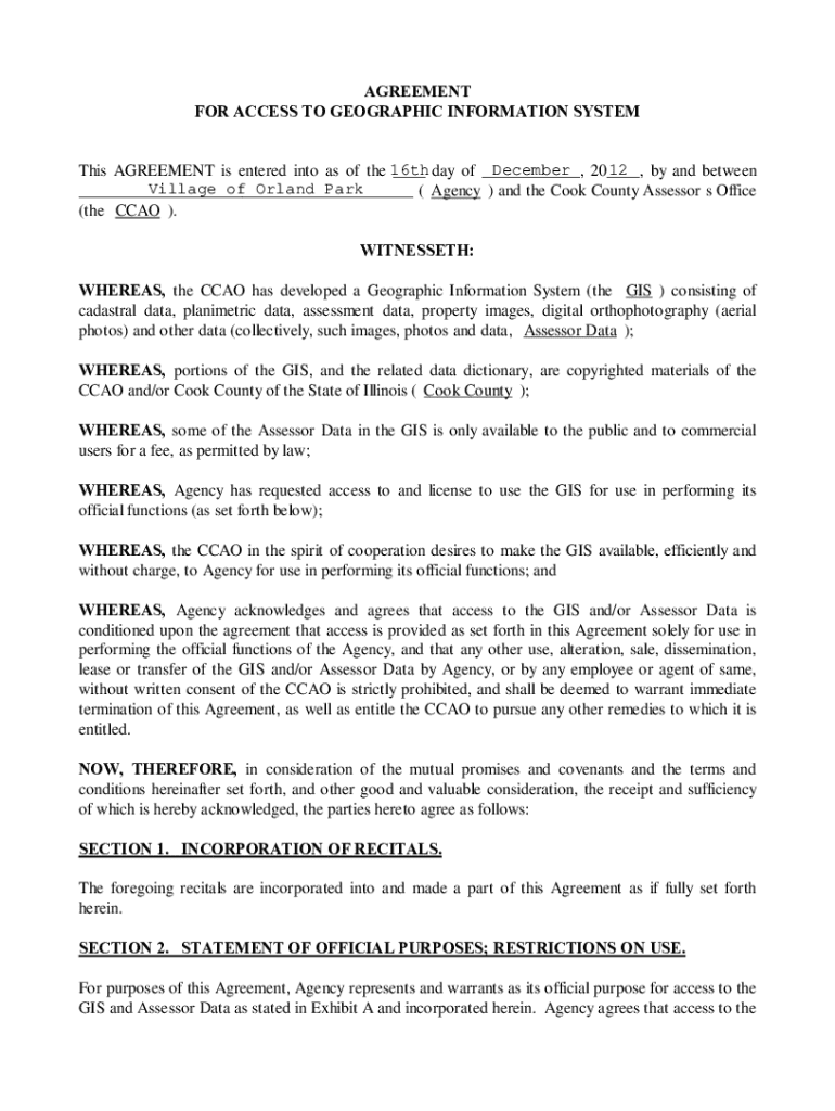 Fillable Online FOR ACCESS TO GEOGRAPHIC INFORMATION SYSTEM Fax Email Print - pdfFiller