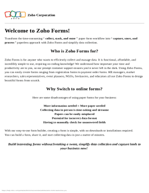 Fillable Online Welcome to Zoho Forms! Fax Email Print - pdfFiller