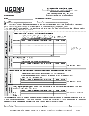 Fillable Online Honors Scholar Final Plan of Study Fax Email Print ...