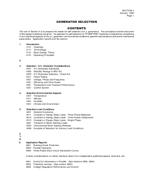 Fillable Online GENERATOR SELECTION CONTENTS - Diesel Generators Fax ...