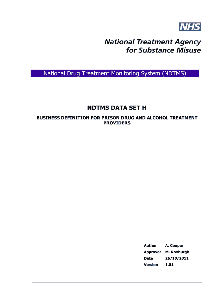 Fillable Online nta nhs National Drug Treatment Monitoring System ...