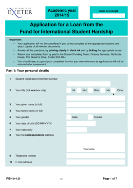 Fillable Online Fund for International Student Hardship Application ...
