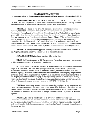 Fillable Online dec ny Environmental Notice Sample. Environmental ...