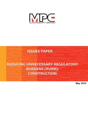 Fillable Online Issues paper reducing unnecessary regulatory burdens ...