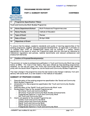 Fillable Online mmu ac PROGRAMME REVIEW REPORT - mmu ac Fax Email Print ...