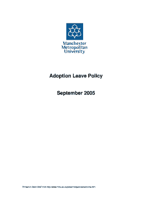 Fillable Online mmu ac Adoption Leave Policy Fax Email Print - pdfFiller