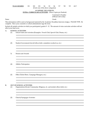 Curricular Application Form | pdfFiller