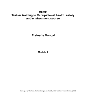 Fillable Online OHSE Trainer training in Occupational health, safety and ... - ... Fax Email ...