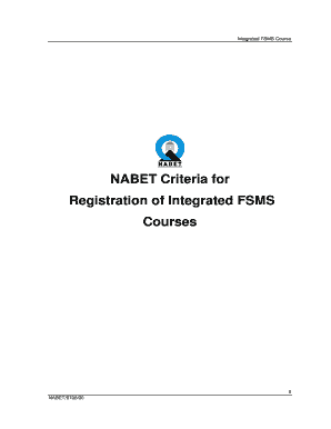 Fillable Online NABET Criteria for Registration of Integrated FSMS Courses Fax Email Print ...