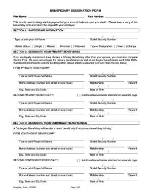 Fillable Online andersgroup Bundled Beneficiary Form.doc Fax Email Print - pdfFiller