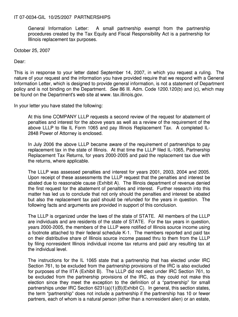 Fillable Online General Information Letter: Fax Email Print - pdfFiller