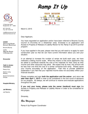 Fillable Online Ramp Application Packet - Broome County Council of ...